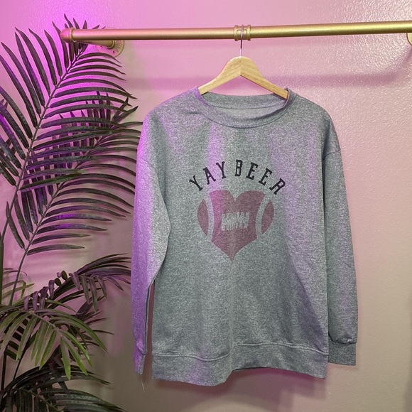 Sweaters | Yay Beer Grey Football Sweater | Poshmark